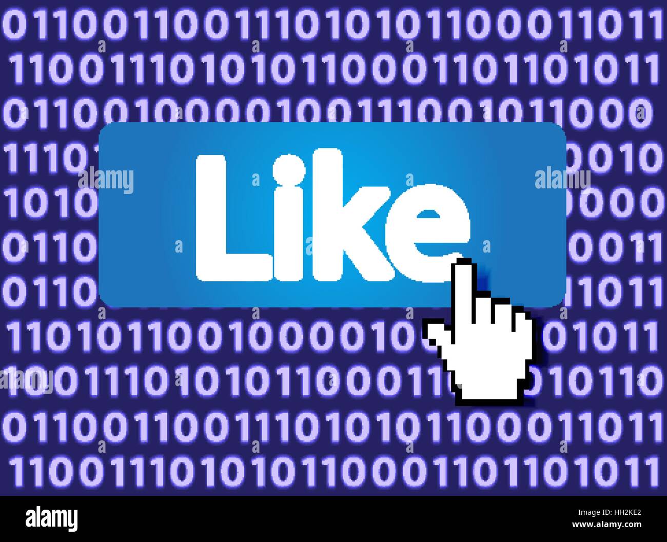 Like Button with Hand Cursor. Vector Illustration Stock Vector Image ...
