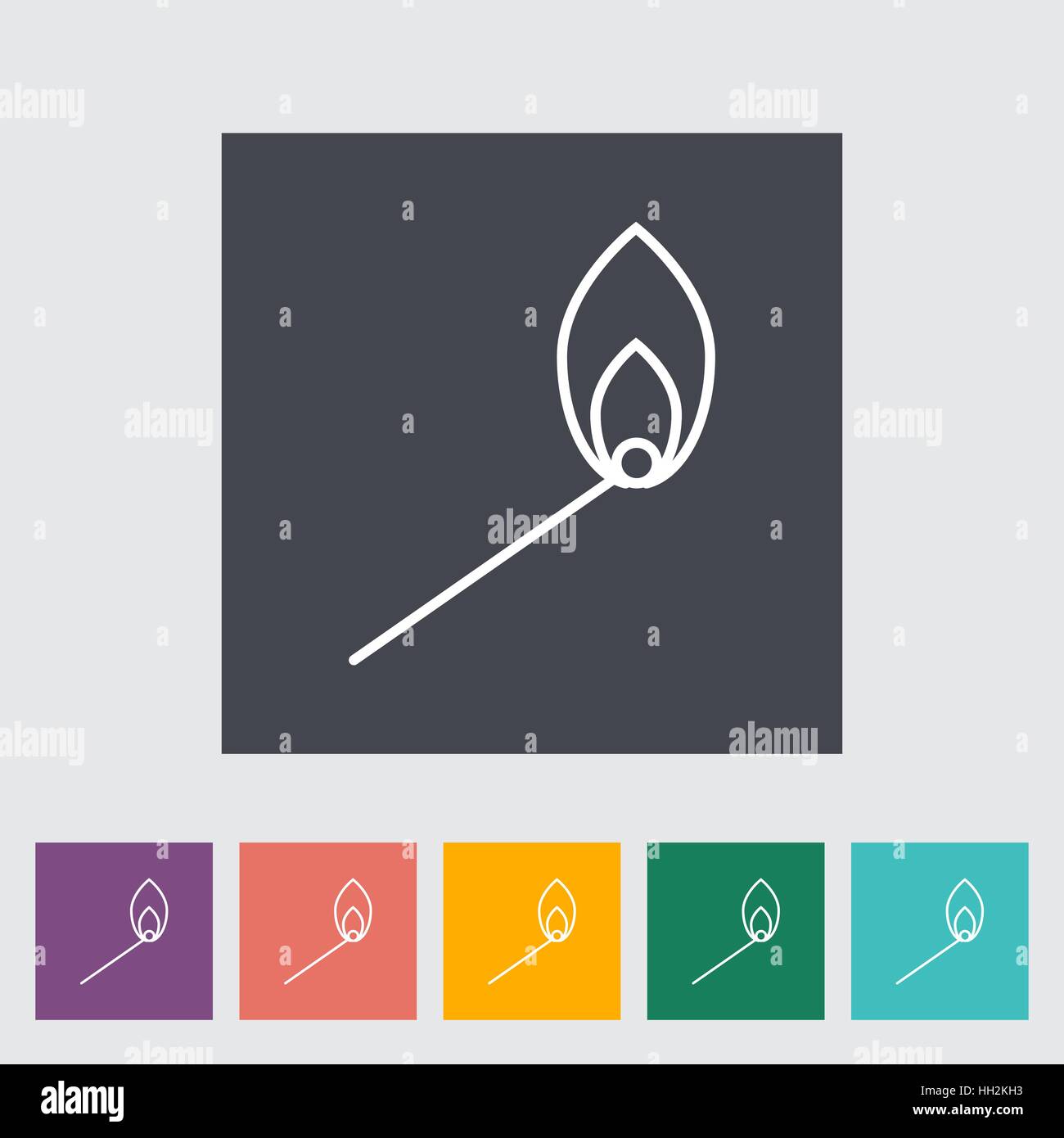 Match. Outline icon on the button. Vector illustration Stock Vector ...