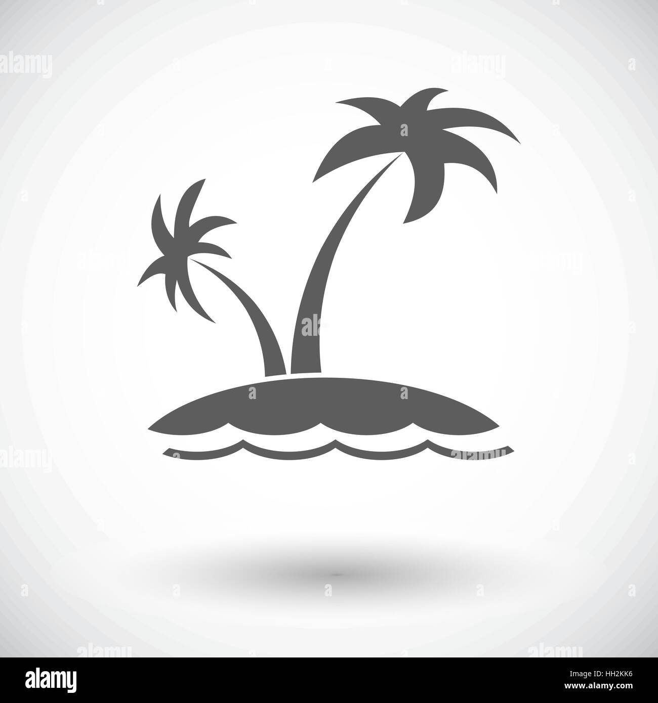 Palm tree. Single flat icon on white background. Vector illustration ...