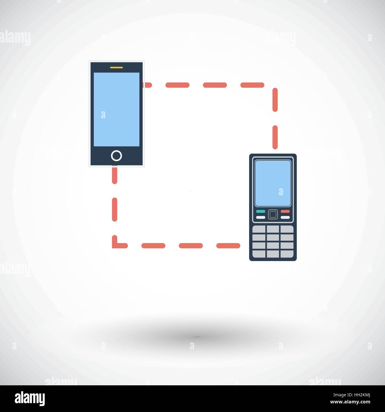 Phone sync. Single flat icon on white background. Vector illustration ...