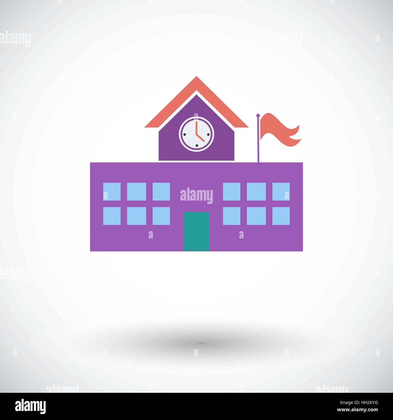 School building. Single flat icon on white background. Vector ...