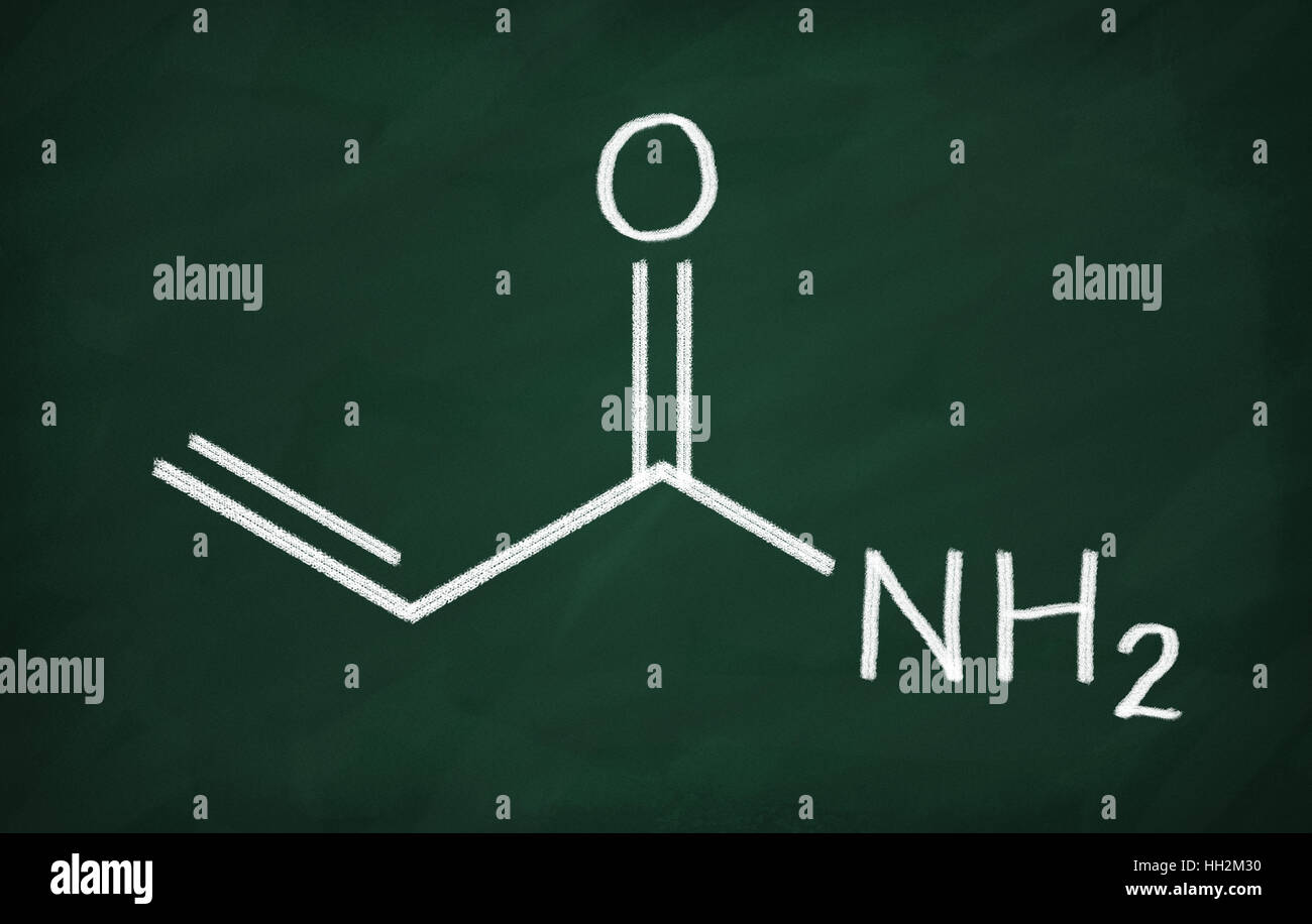 Structural model of Acrylamide on the blackboard Stock Photo - Alamy