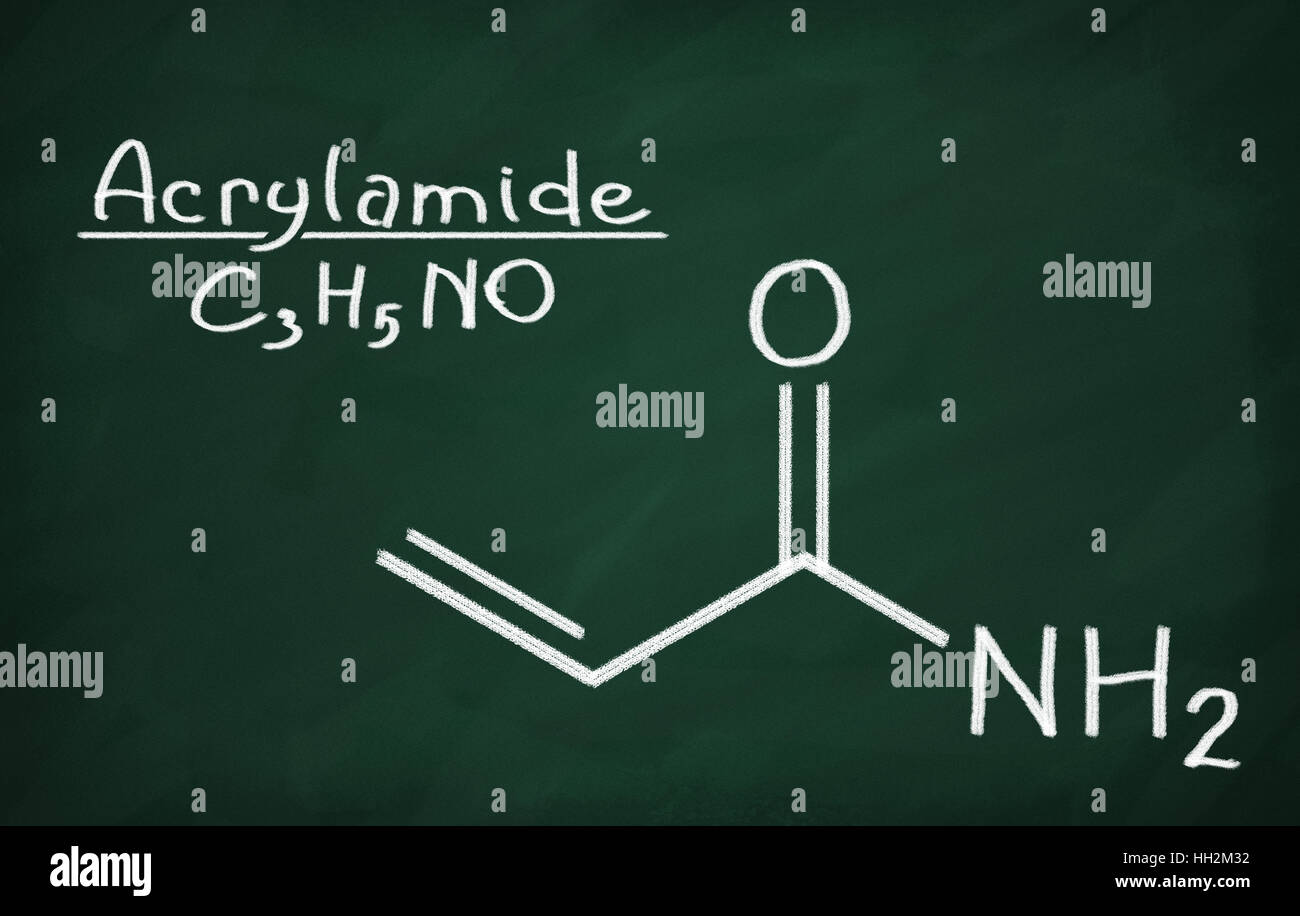 Structural model of Acrylamide on the blackboard Stock Photo - Alamy