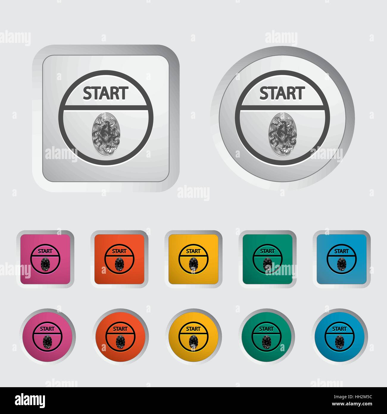 Start-stop button is protected by fingerprint. Icon. Vector ...