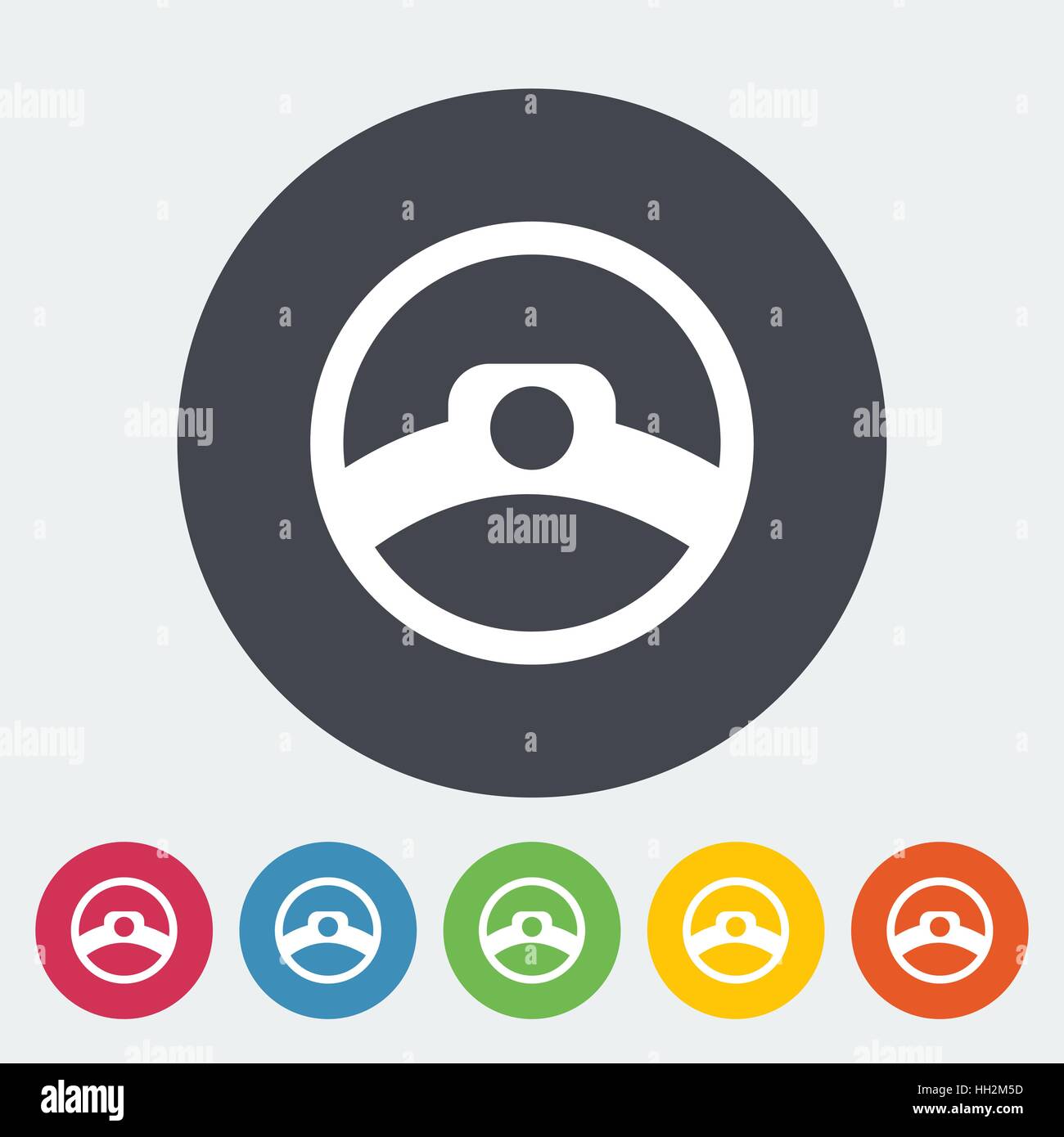 Steering wheel. Single flat icon on the circle. Vector illustration ...
