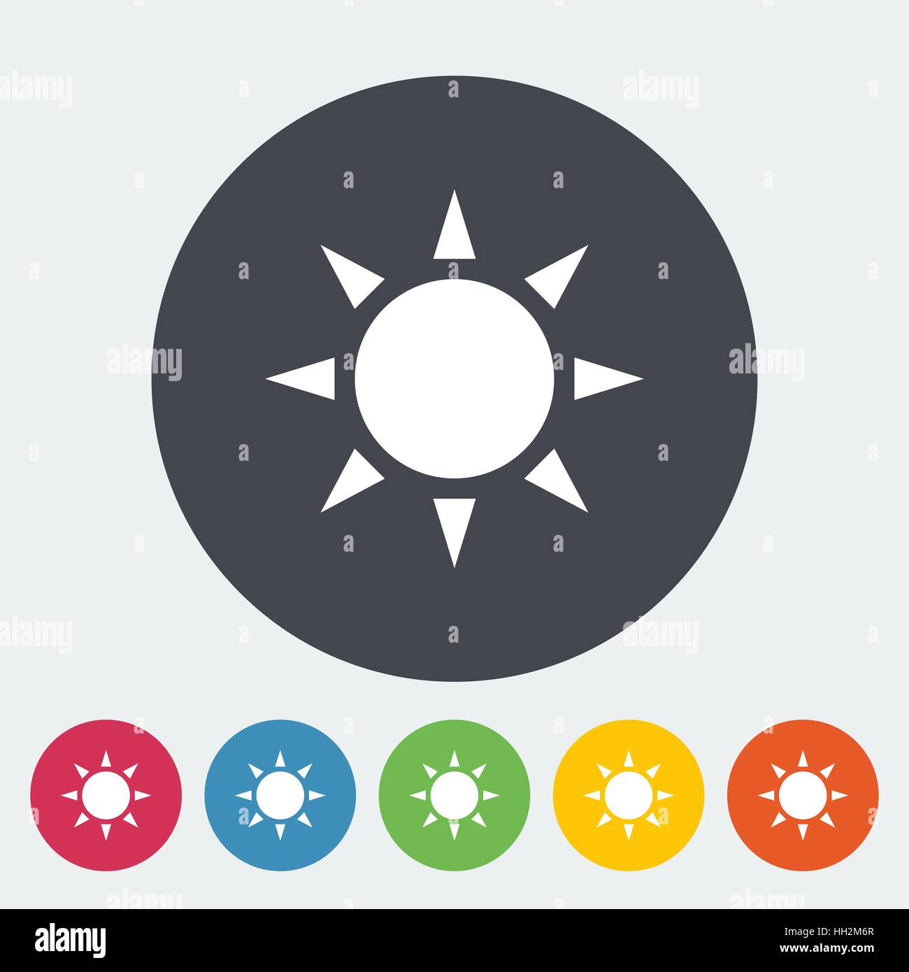 Sun. Single flat icon on the circle. Vector illustration Stock Vector ...