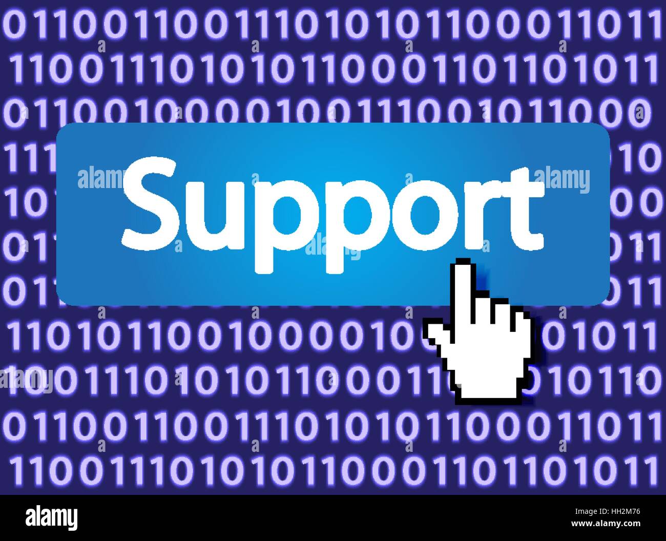 Support Button with Hand Cursor. Vector Illustration Stock Vector Image ...