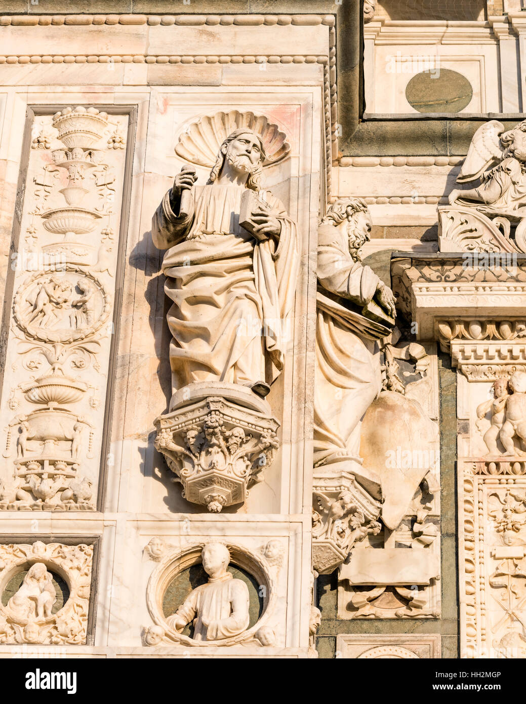 Beautiful marble statues from the Renaissance period of the Pavia ...