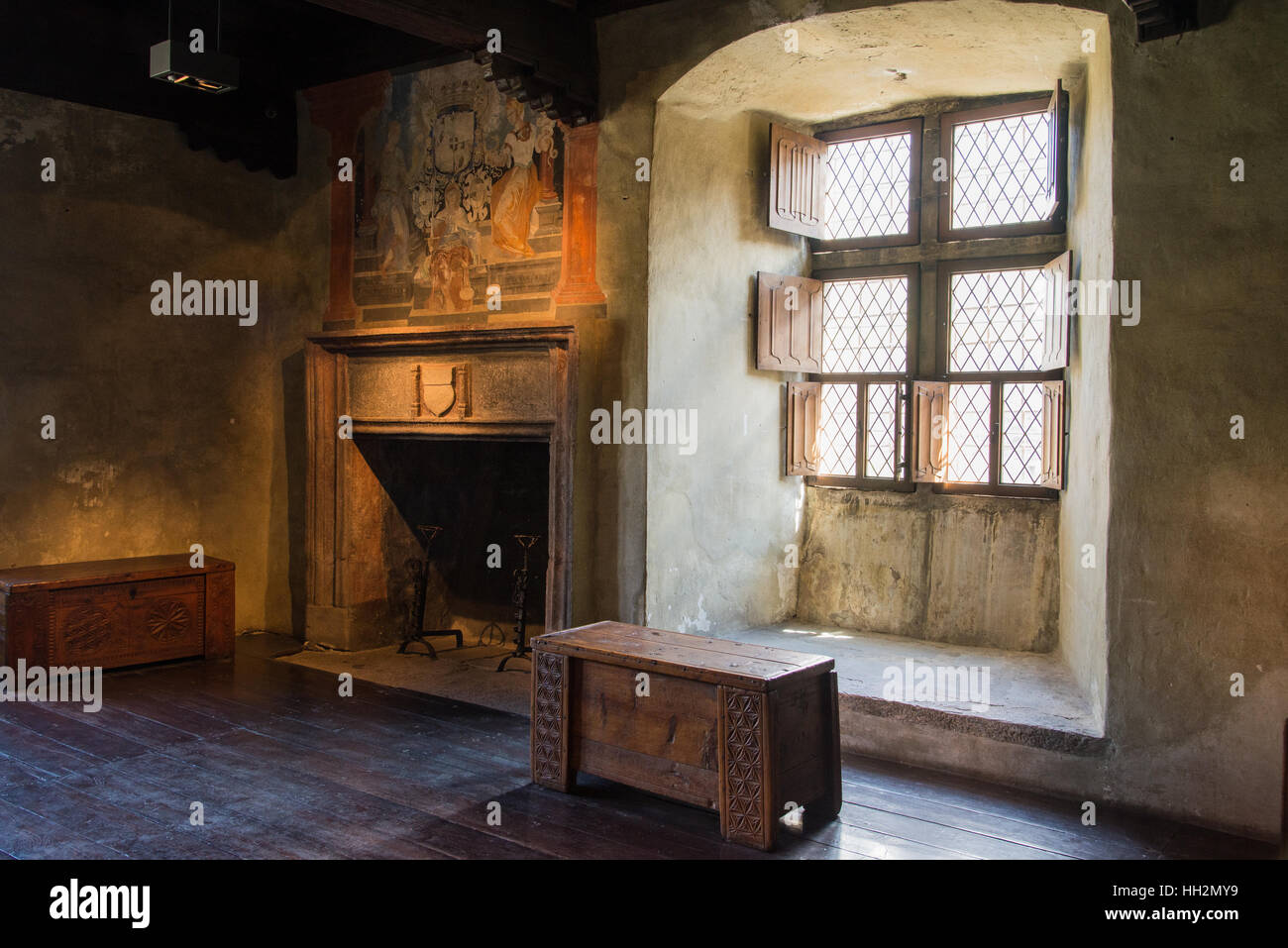 Internal rooms of a medieval castel in Italy Stock Photo - Alamy