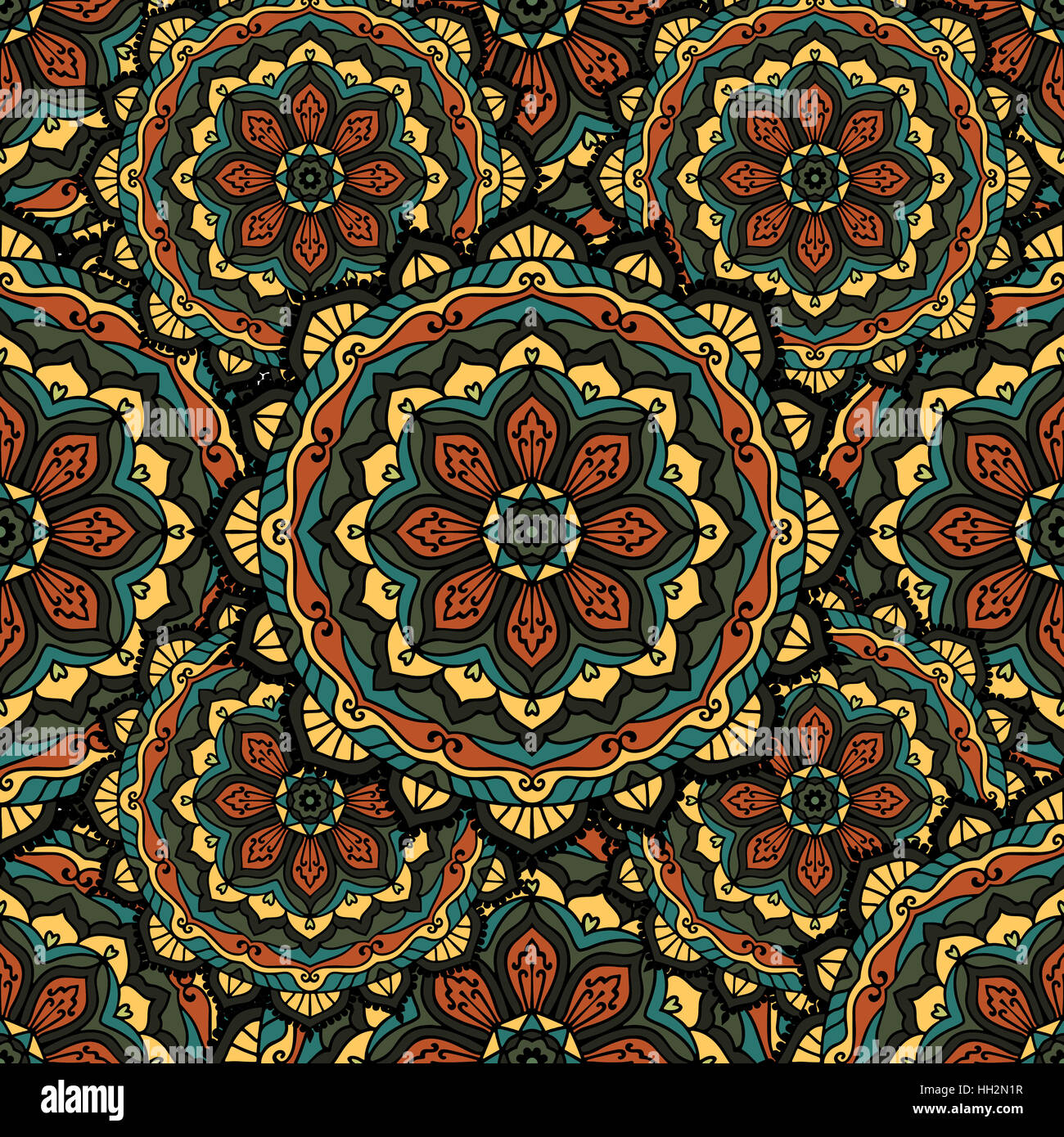 Seamless repeating pattern consisting of colored mandal.Vector Stock ...