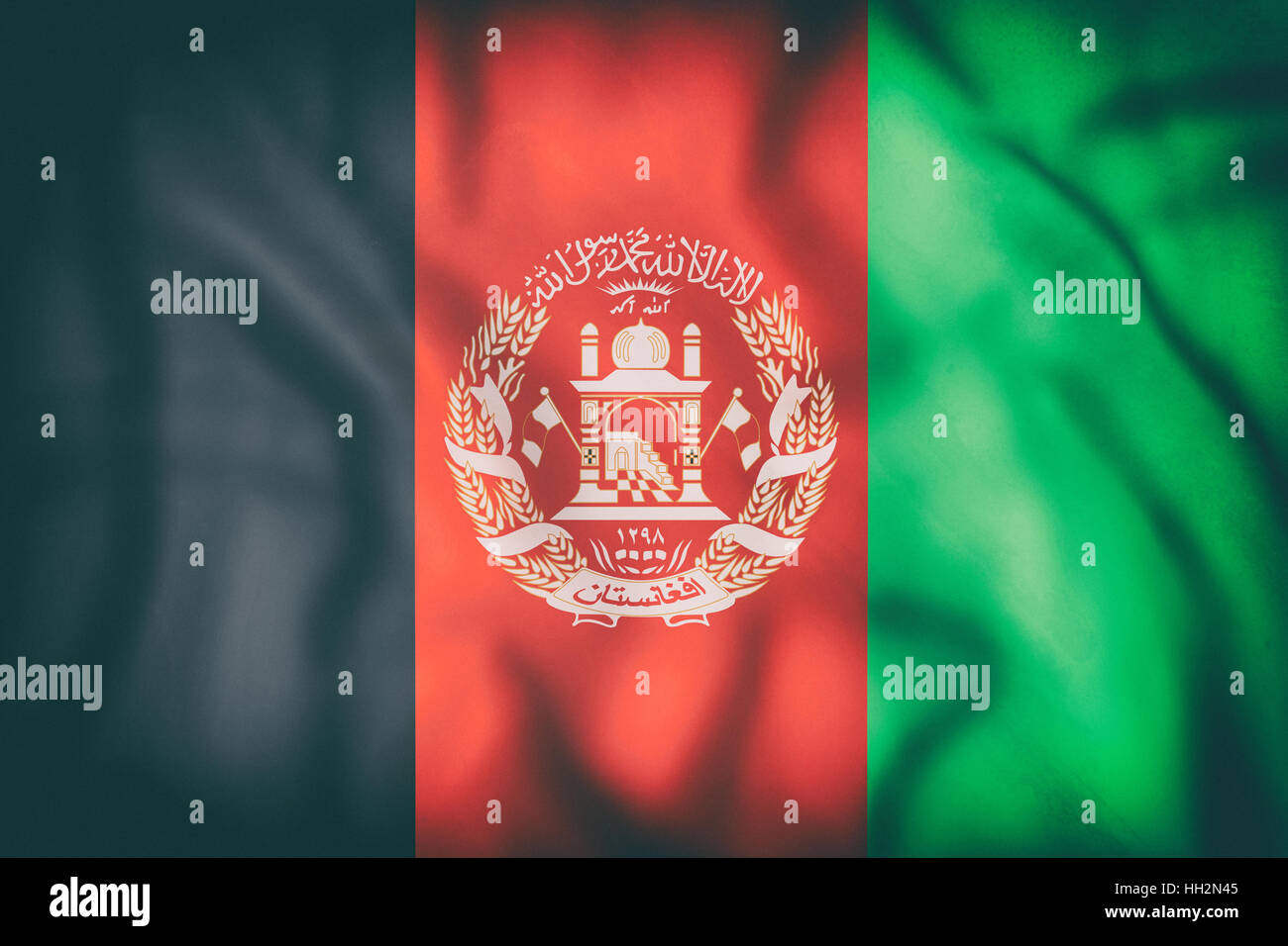 3d rendering of an old Afghanistan flag waving Stock Photo - Alamy
