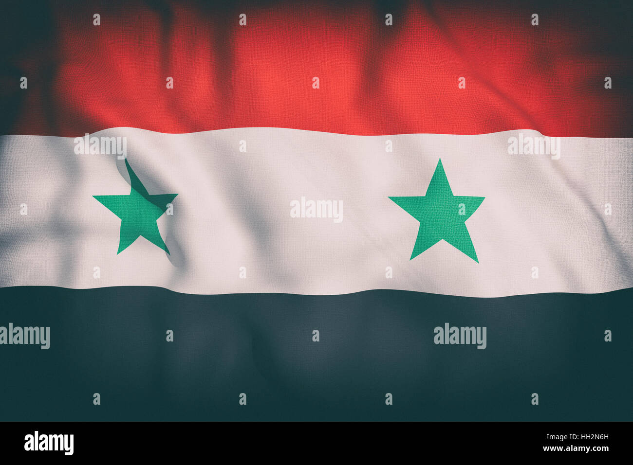 3d rendering of an old Syria flag waving Stock Photo - Alamy