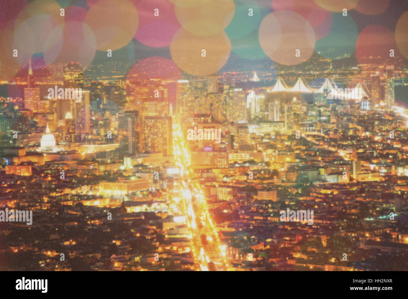 San Francisco cityscape bright and colorful Stock Photo - Alamy