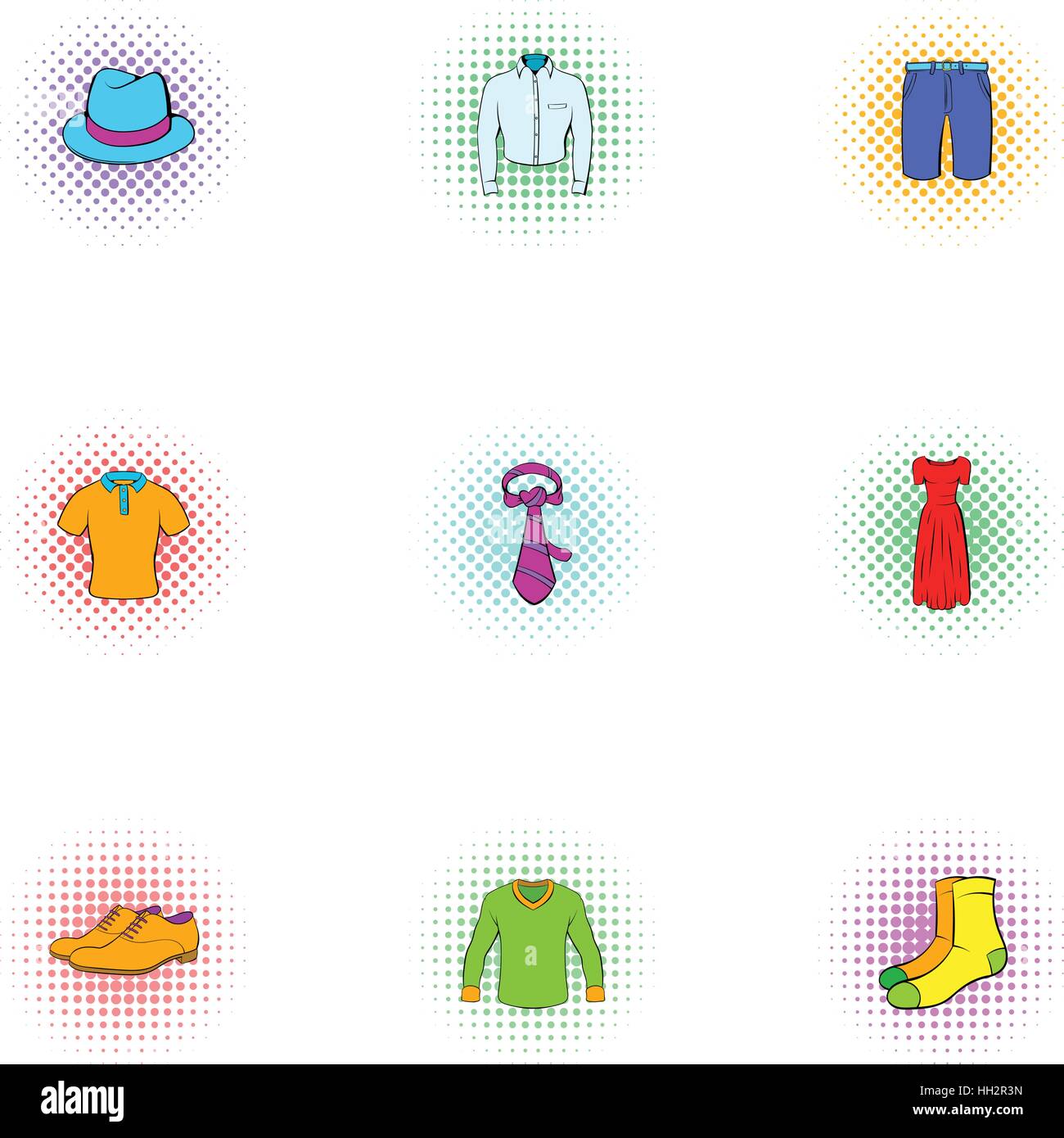 Clothing icons set, pop-art style Stock Vector Image & Art - Alamy