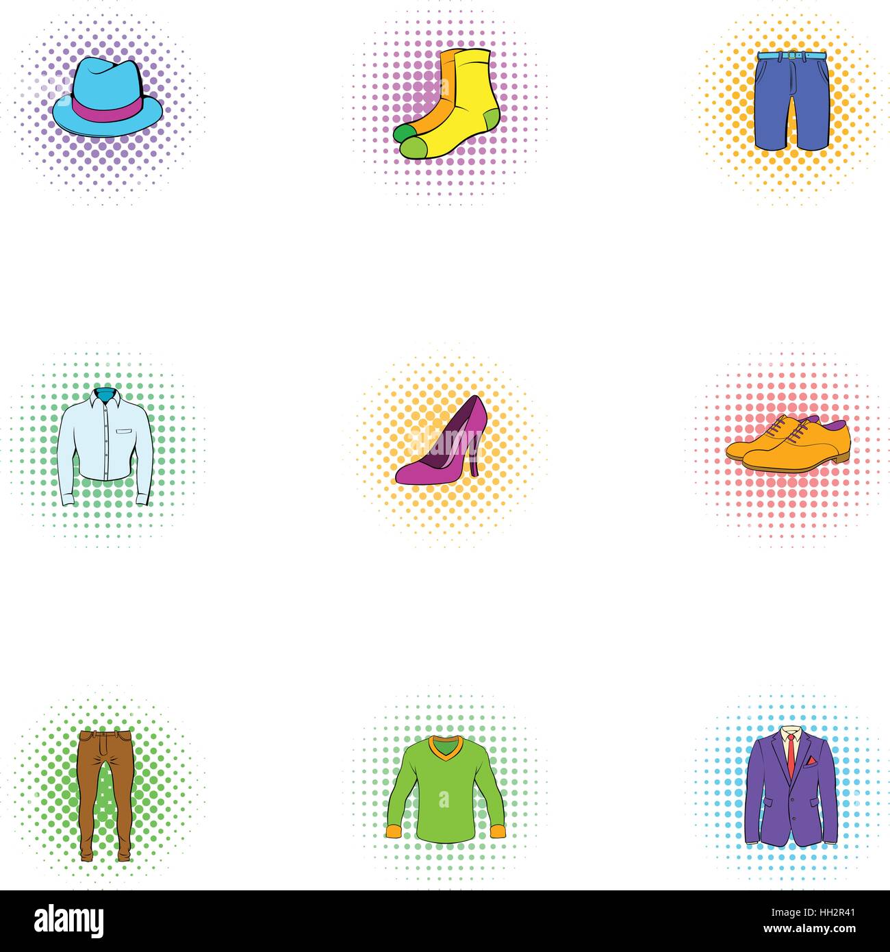 Material icons set, pop-art style Stock Vector Image & Art - Alamy