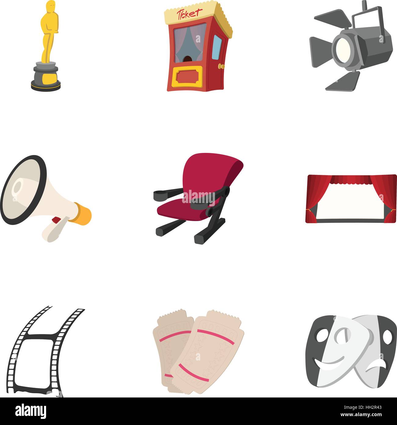 Movie icons set, cartoon style Stock Vector Image & Art - Alamy