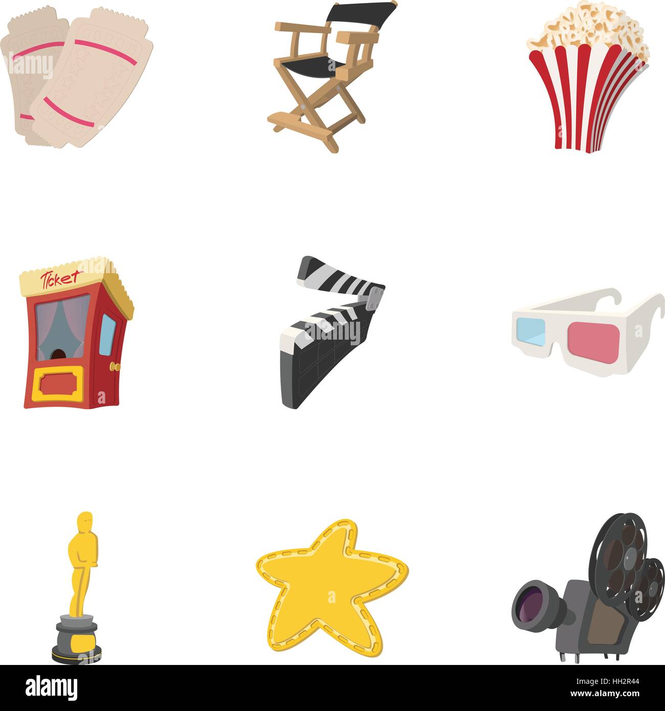 Motion picture icons set, cartoon style Stock Vector Image & Art - Alamy