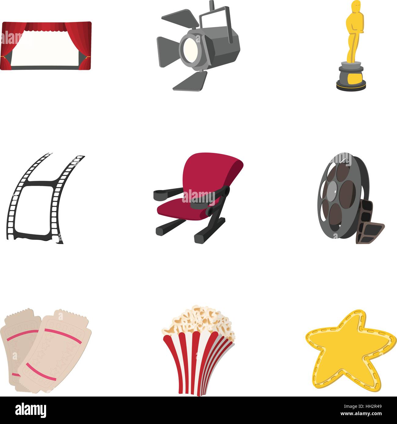 Watching movie icons set, cartoon style Stock Vector Image & Art - Alamy