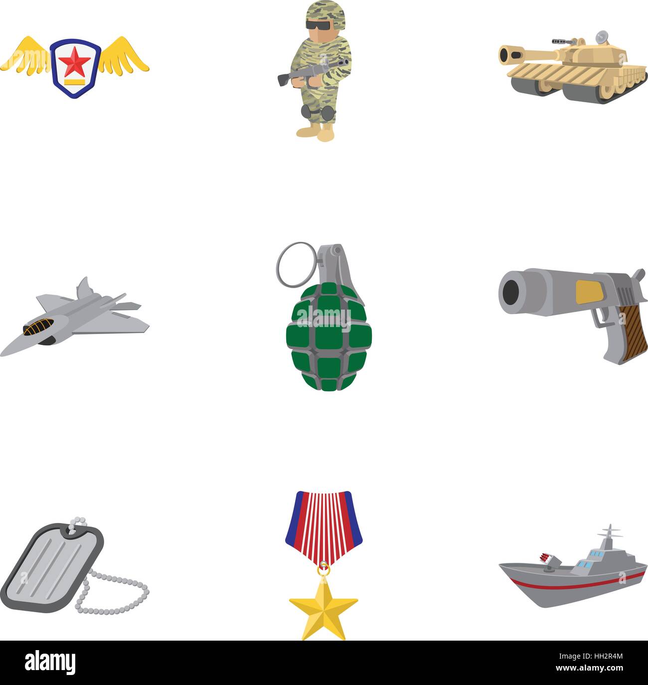 Weapons icons set, cartoon style Stock Vector Image & Art - Alamy