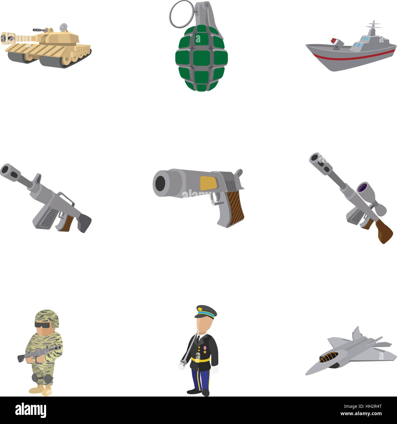 Army weapons icons set, cartoon style Stock Vector Image & Art - Alamy