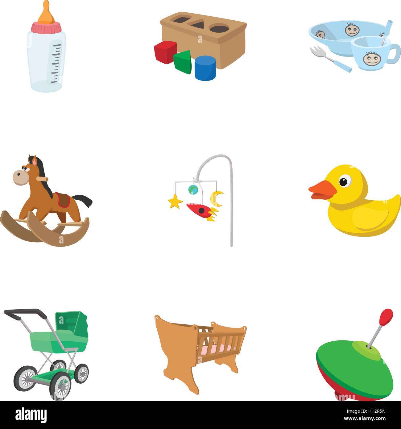 Fun games for kids icons set, cartoon style Stock Vector Image & Art ...