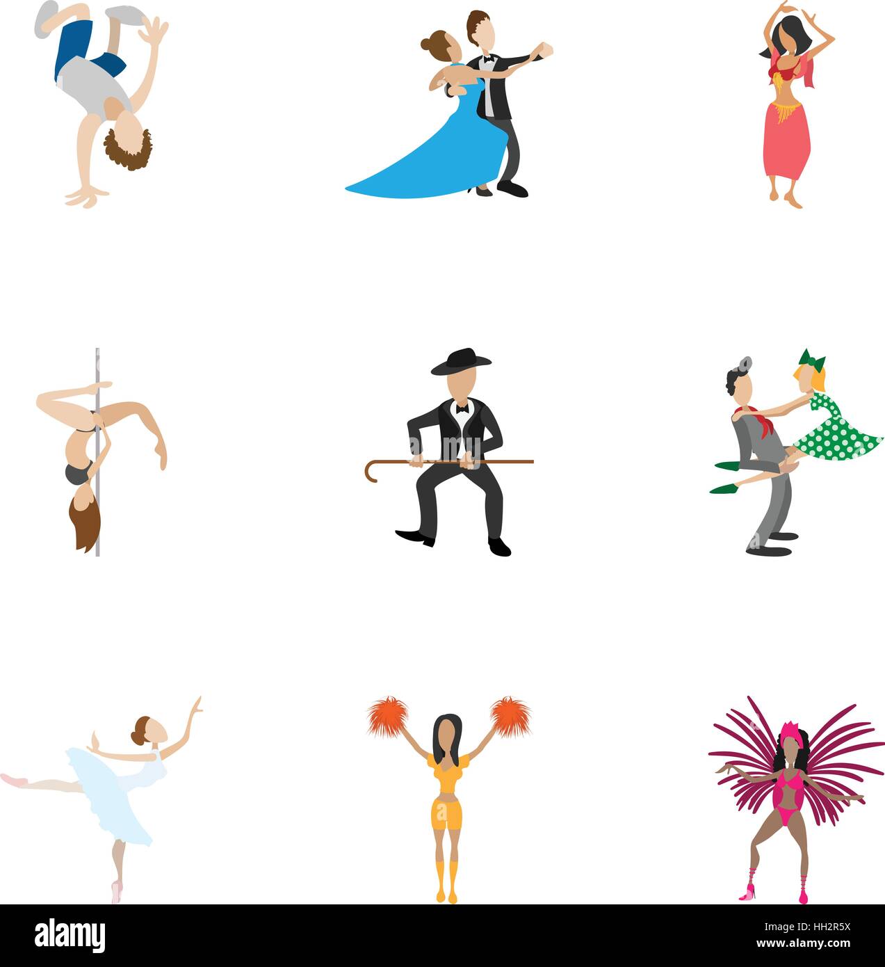 Dancing icons set, cartoon style Stock Vector Image & Art - Alamy