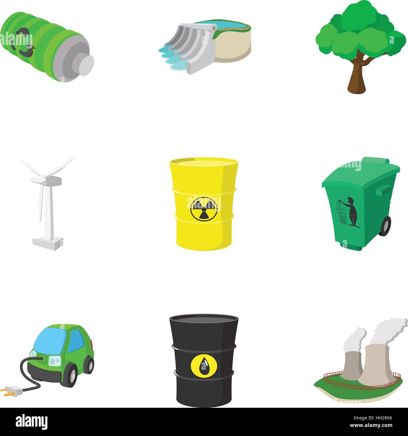 Energy icons set, cartoon style Stock Vector Image & Art - Alamy