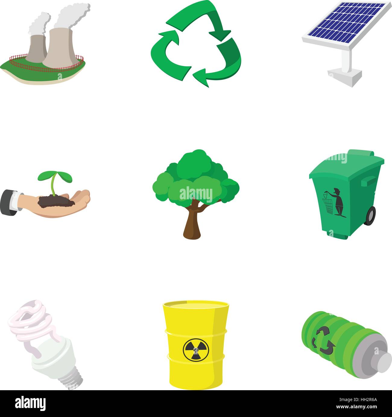 Environment icons set, cartoon style Stock Vector Image & Art - Alamy
