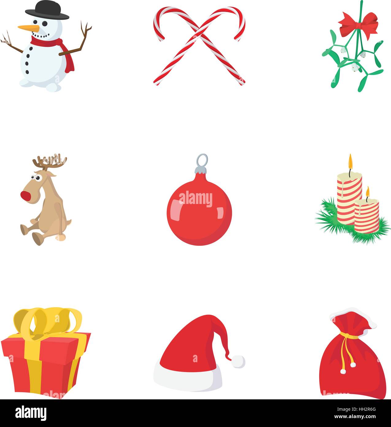 New year holiday icons set, cartoon style Stock Vector Image & Art - Alamy