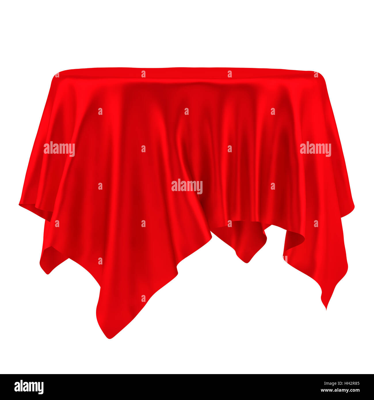 Empty round red table cloth Stock Photo - Alamy