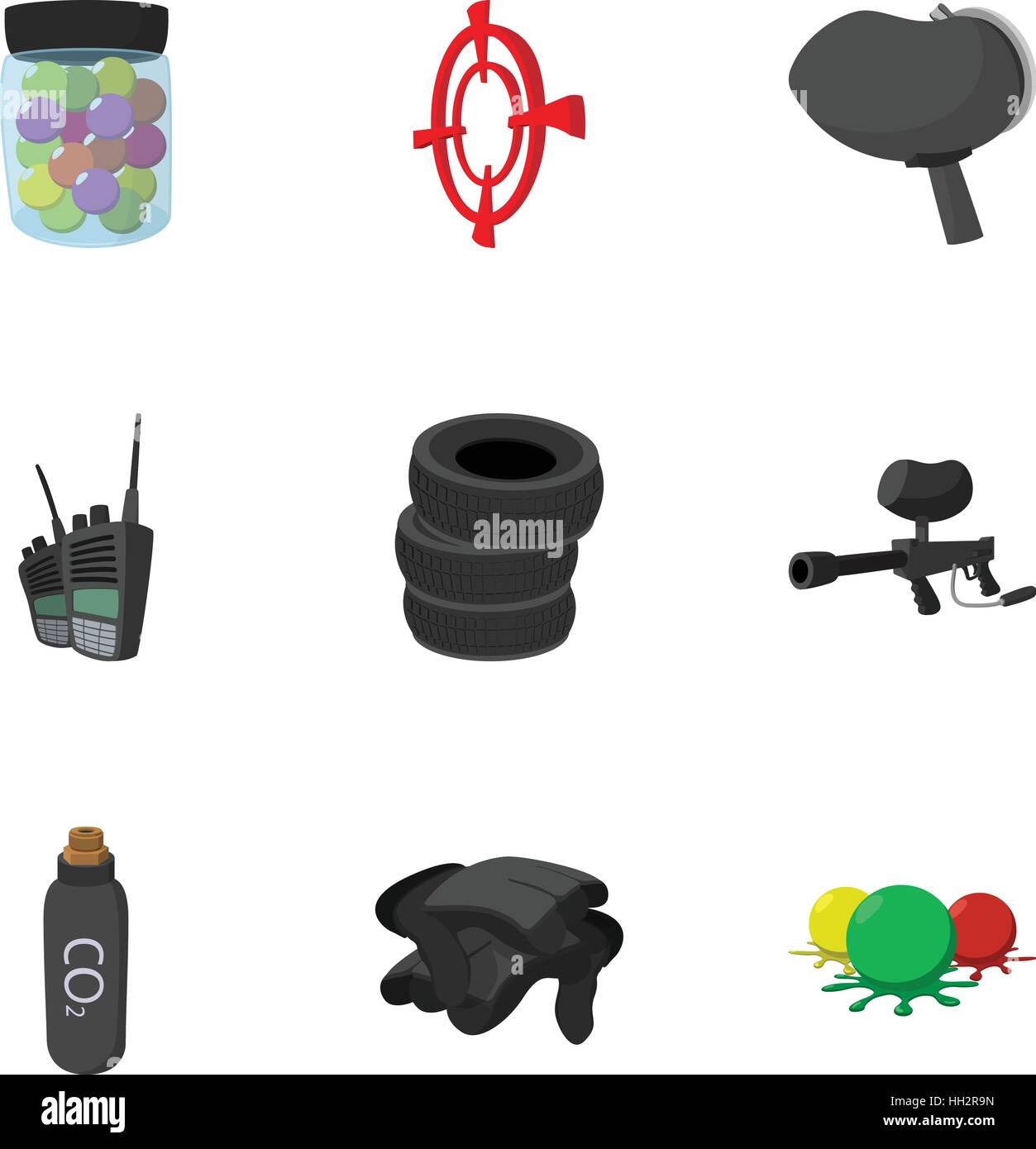 Sport balls icons set cartoon hi-res stock photography and images - Alamy