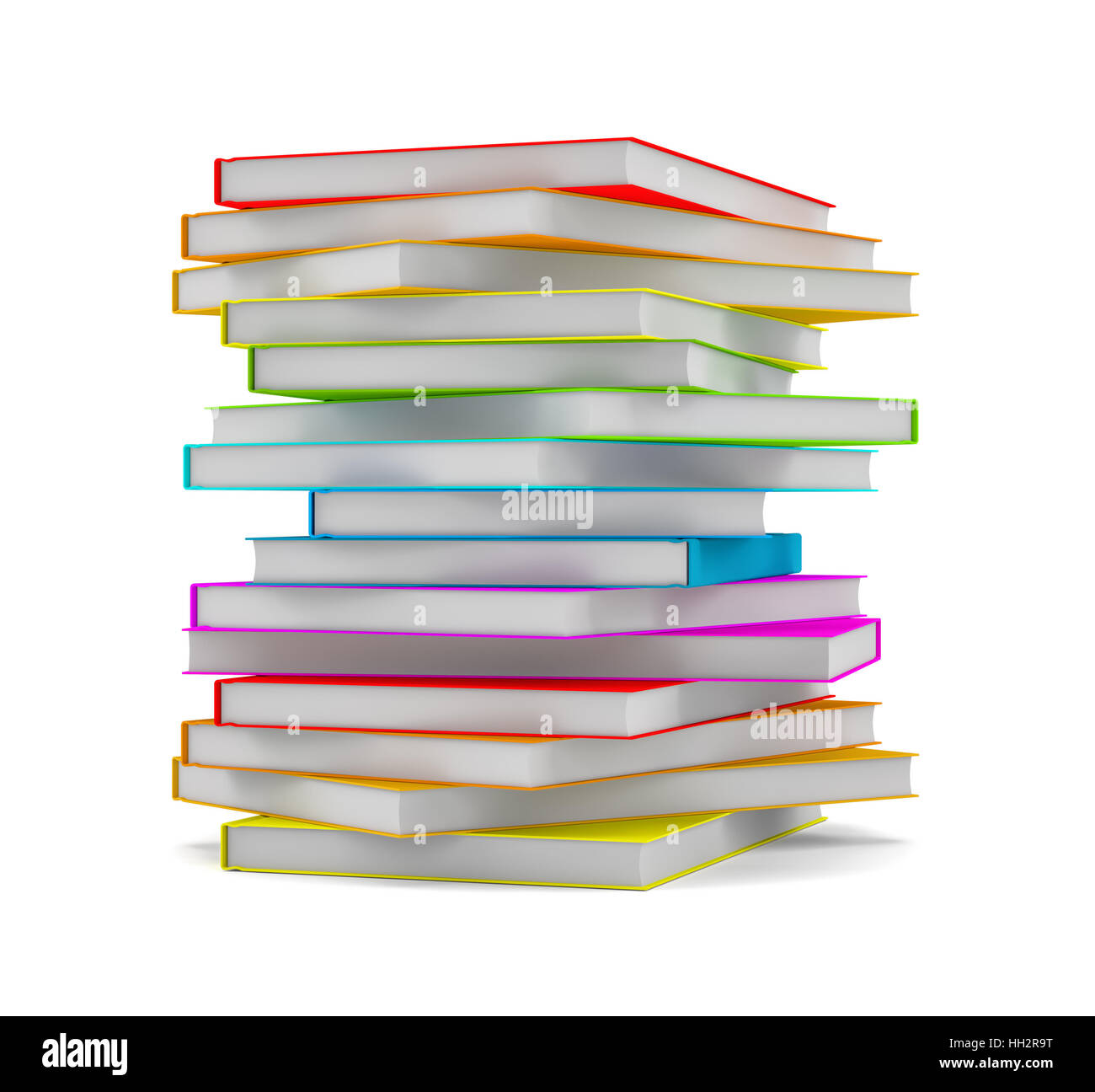 Books stack - isolated on white background Stock Photo - Alamy