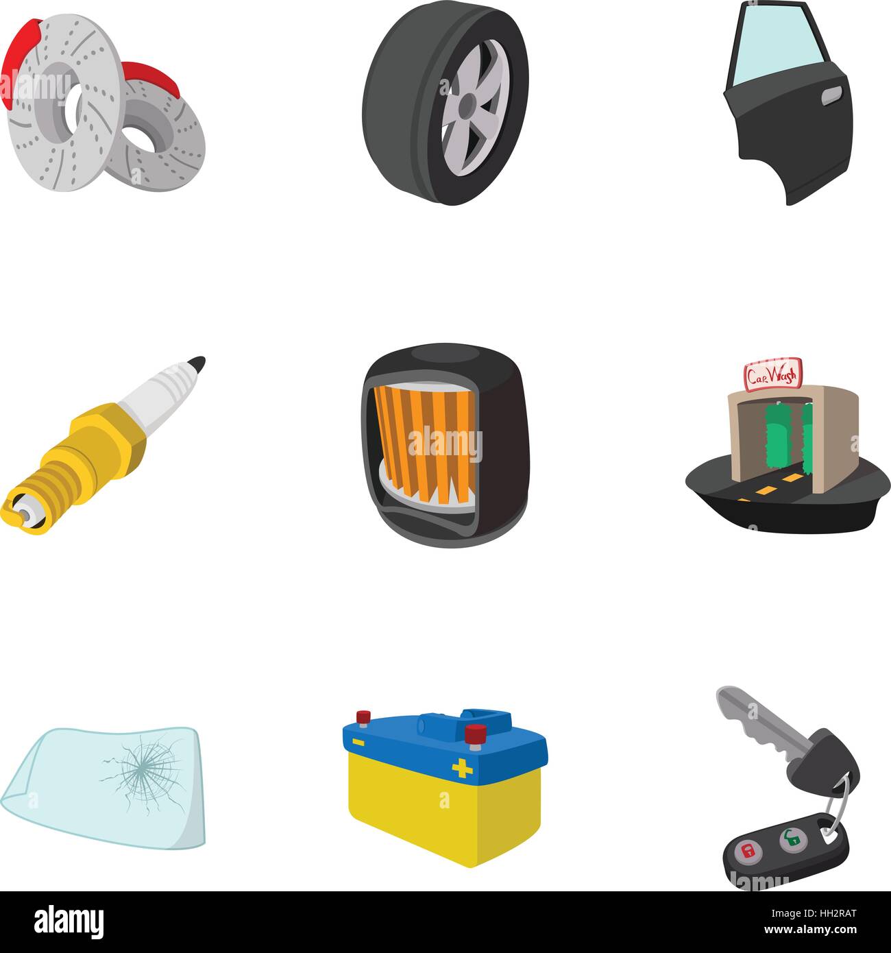 Maintenance car icons set, cartoon style Stock Vector Image & Art - Alamy