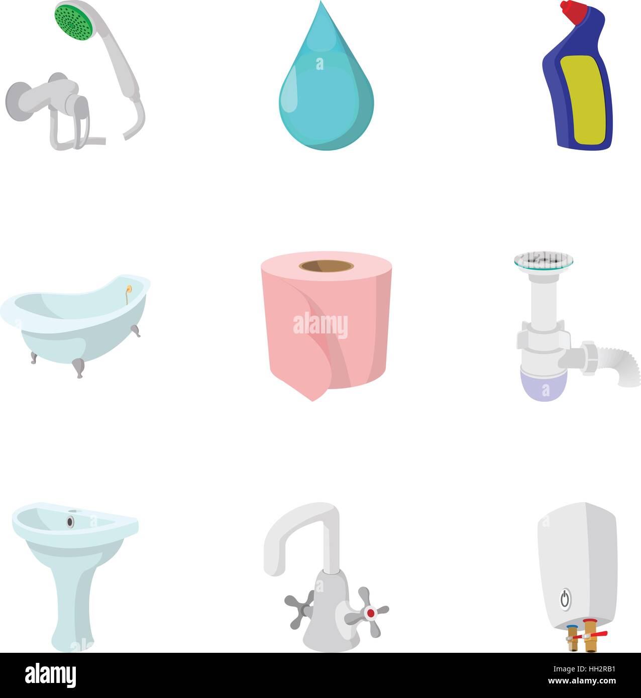 Plumbing icons set, cartoon style Stock Vector Image & Art - Alamy