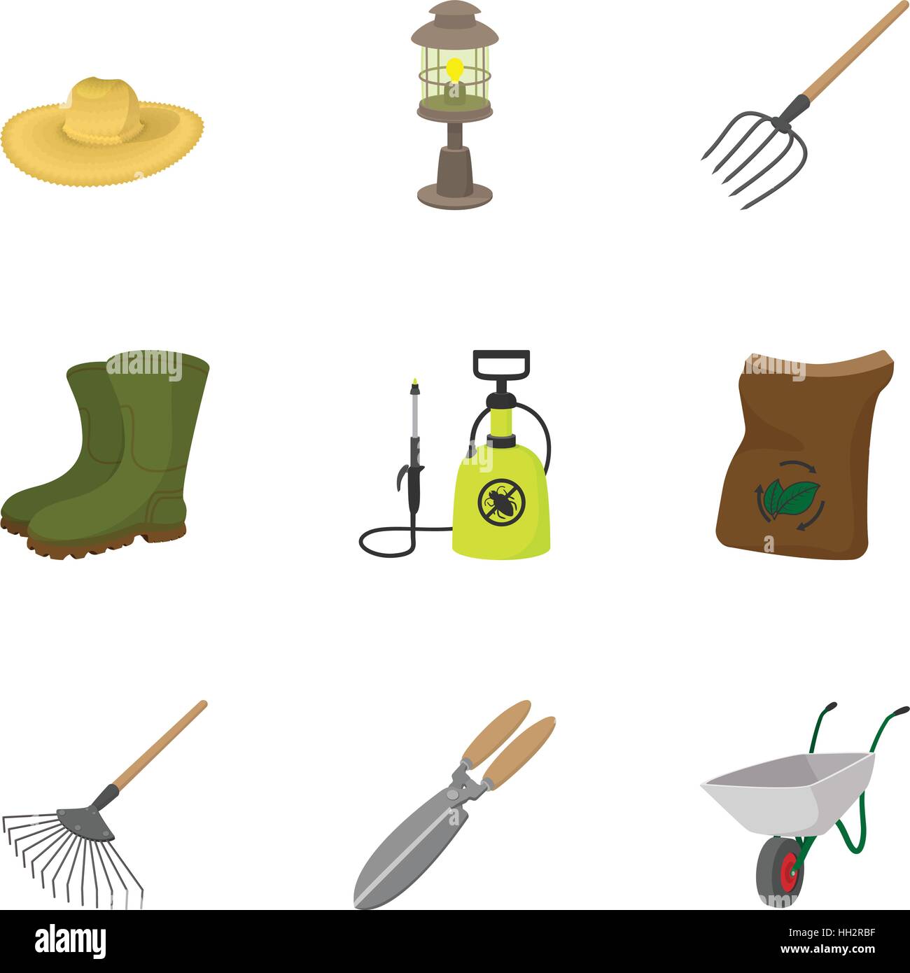 Gardening icons set, cartoon style Stock Vector Image & Art - Alamy