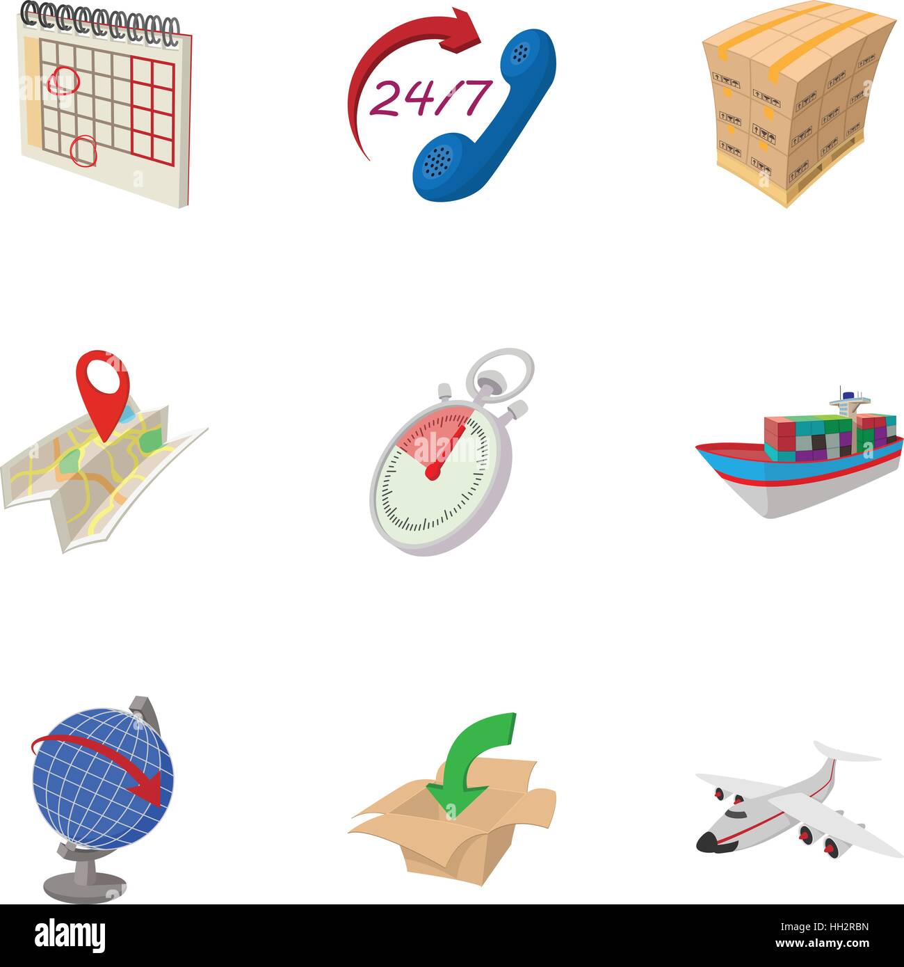 Shipping icons set, cartoon style Stock Vector Image & Art - Alamy