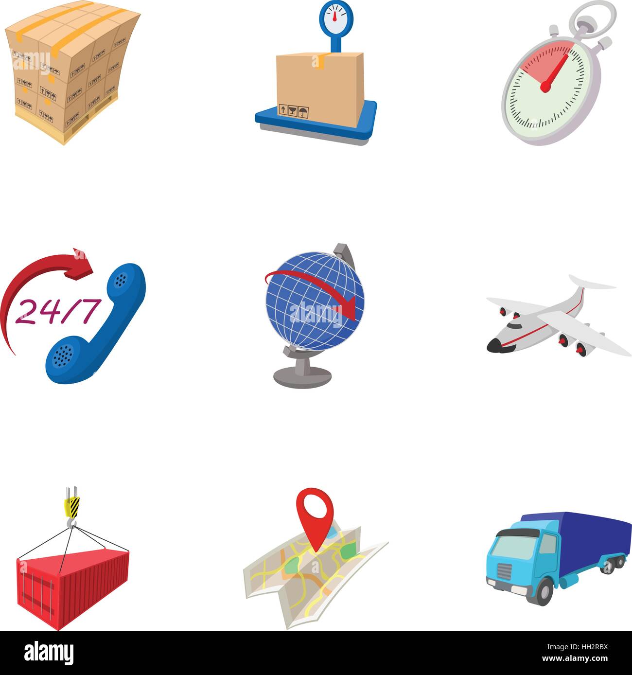 Delivery icons set, cartoon style Stock Vector Image & Art - Alamy