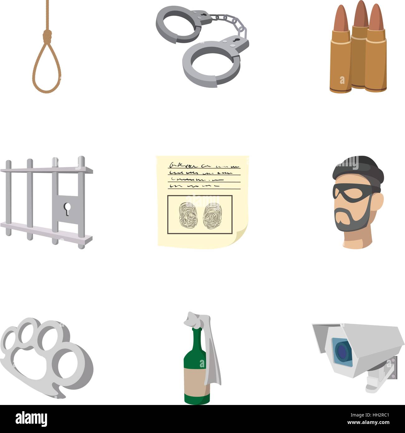 Crime icons set, cartoon style Stock Vector Image & Art - Alamy
