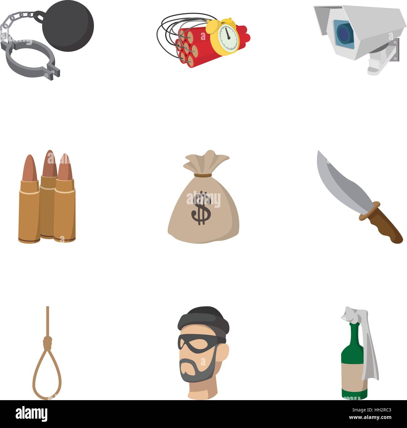 Lawlessness icons set, cartoon style Stock Vector Image & Art - Alamy