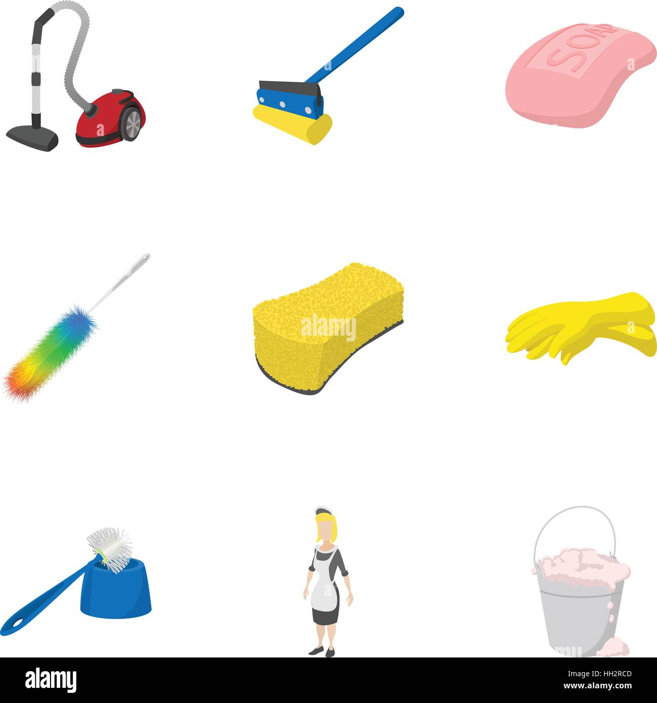 Cleaning icons set, cartoon style Stock Vector Image & Art - Alamy