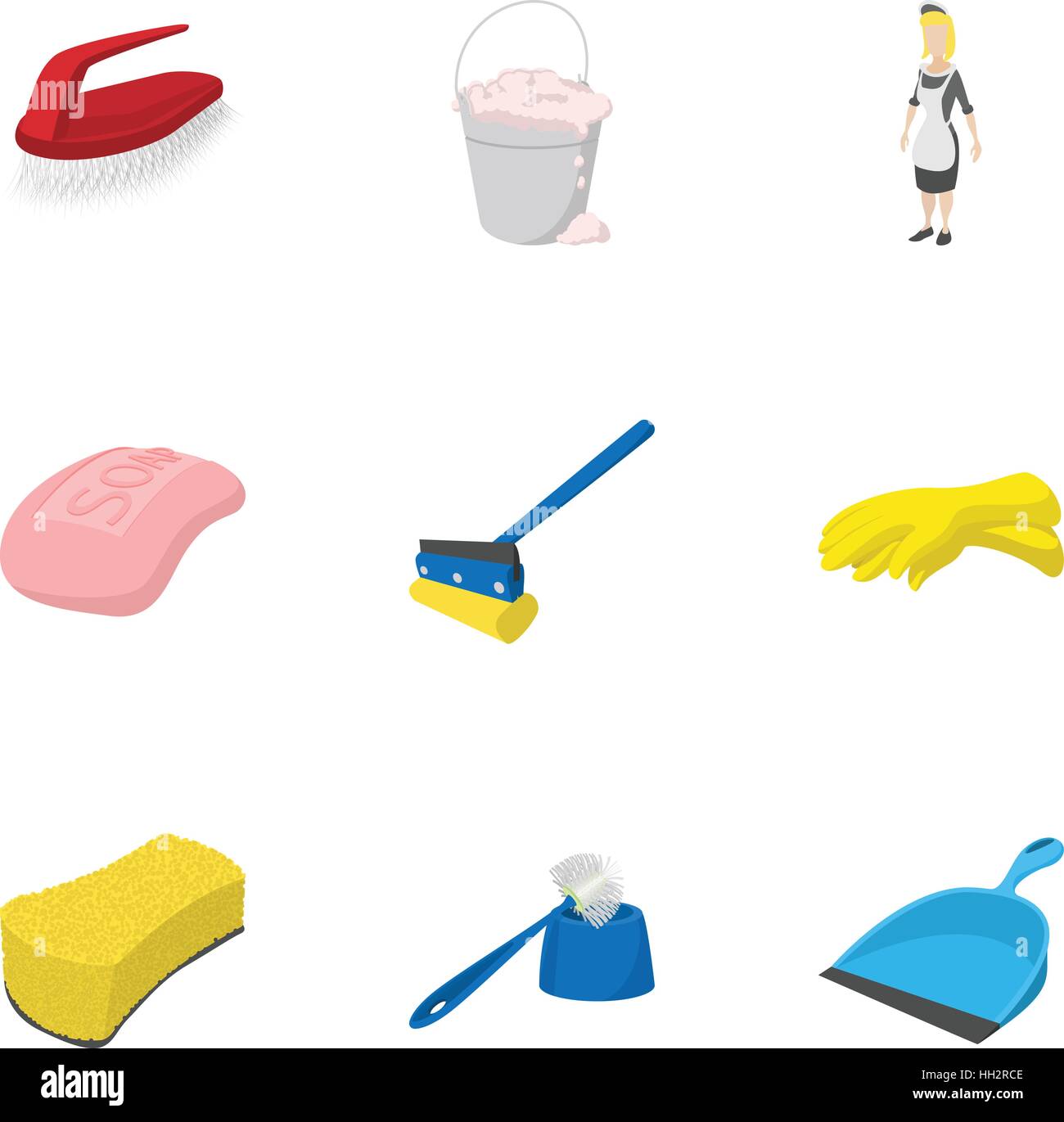 Sanitation icons set cartoon style hi-res stock photography and images ...