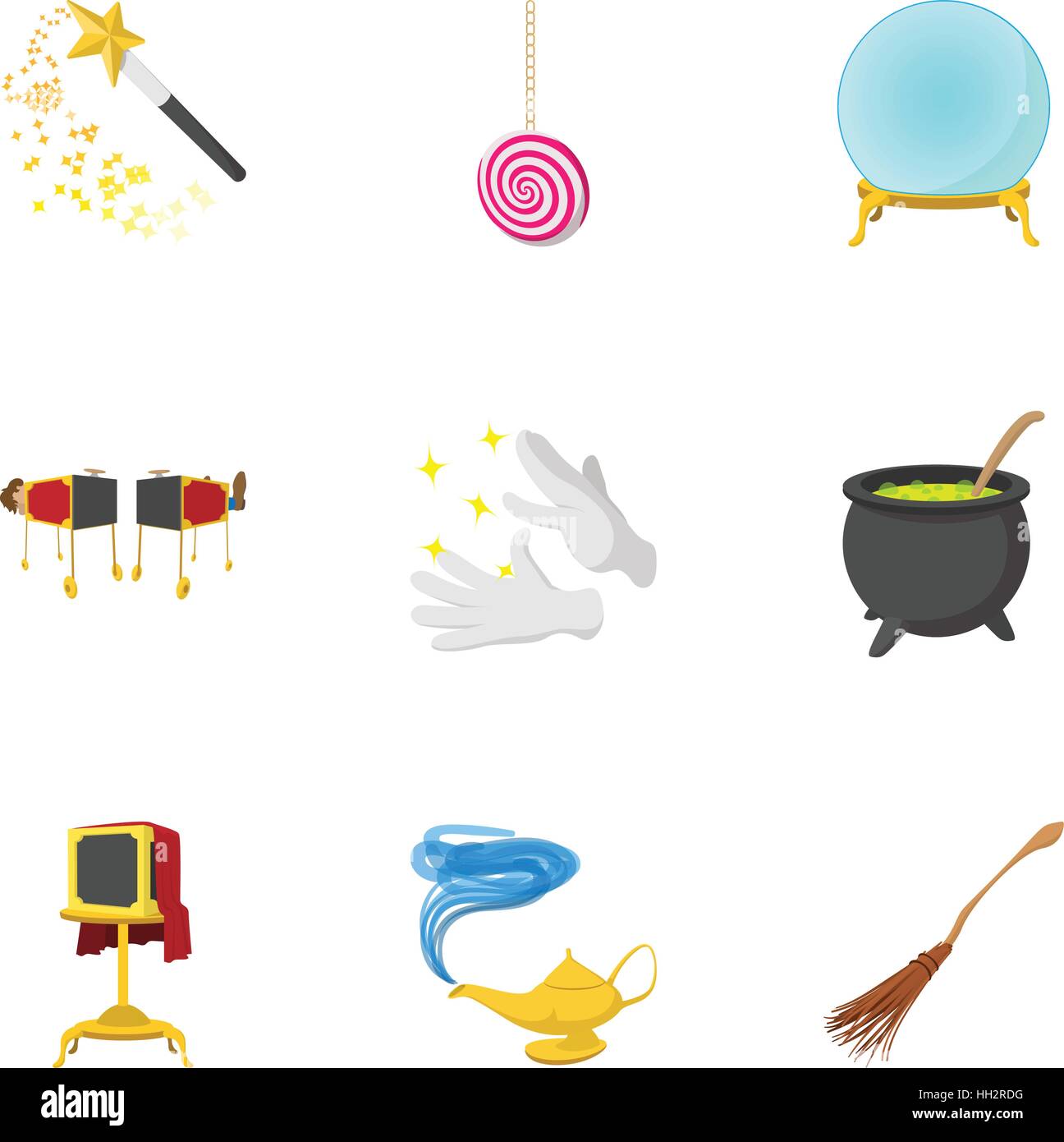 Magic icons set, cartoon style Stock Vector Image & Art - Alamy