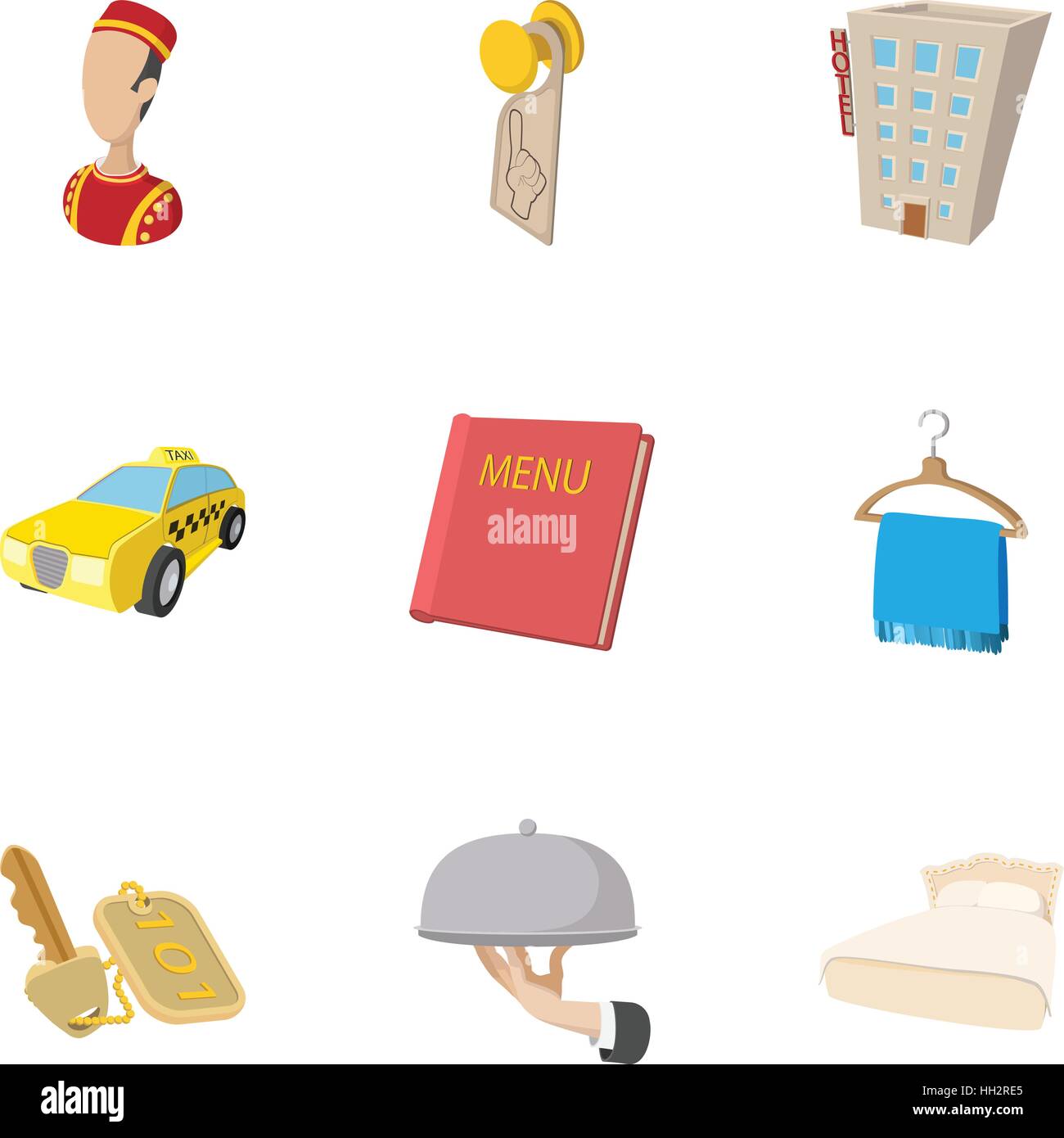 Hotel icons set, cartoon style Stock Vector Image & Art - Alamy