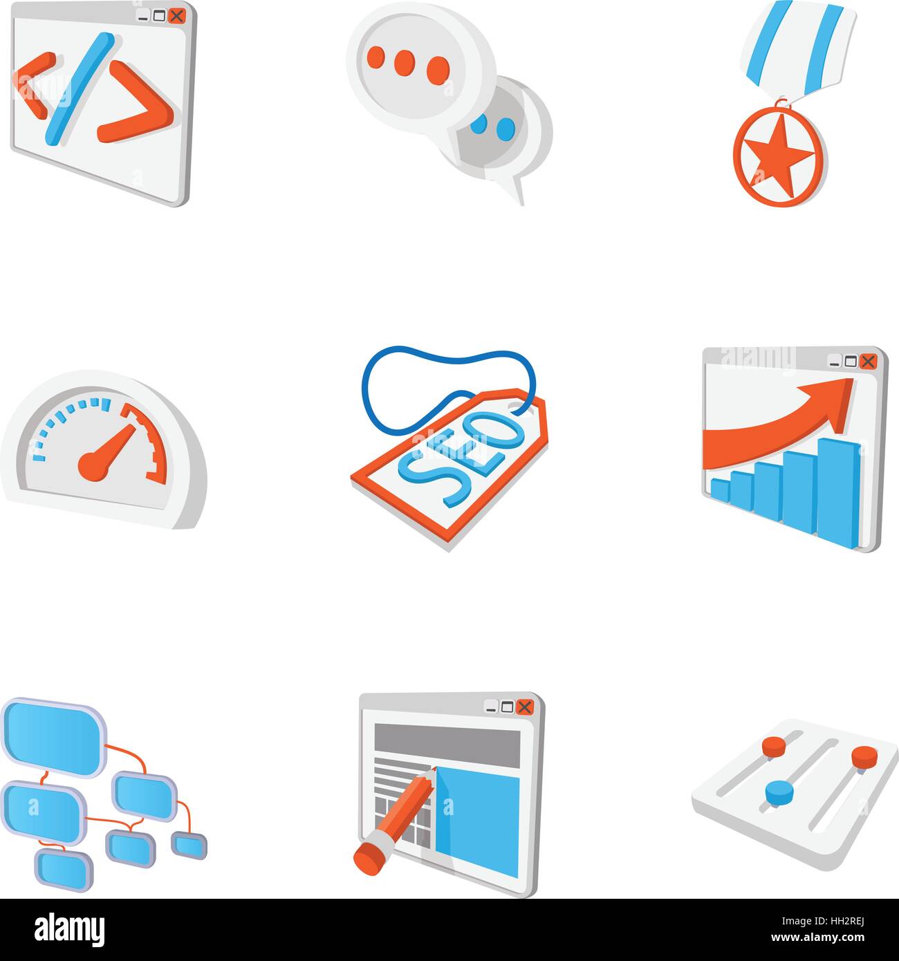 Optimization icons set, cartoon style Stock Vector Image & Art - Alamy