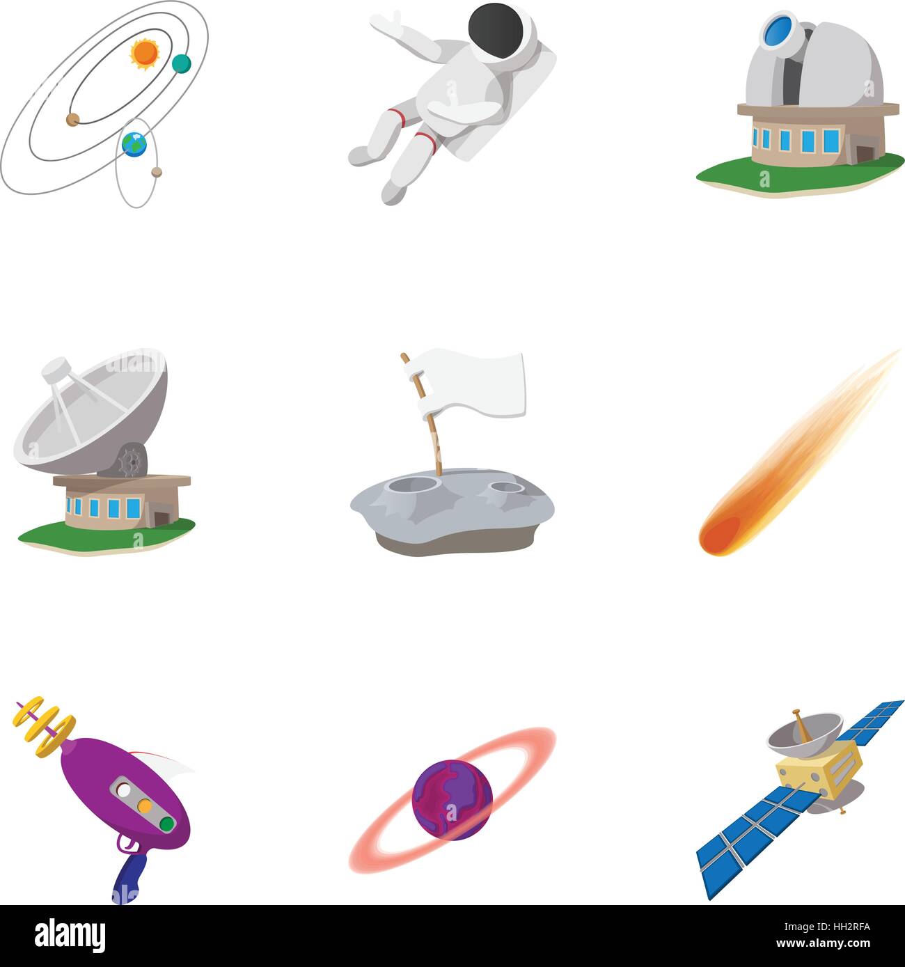 Space icons set, cartoon style Stock Vector Image & Art - Alamy