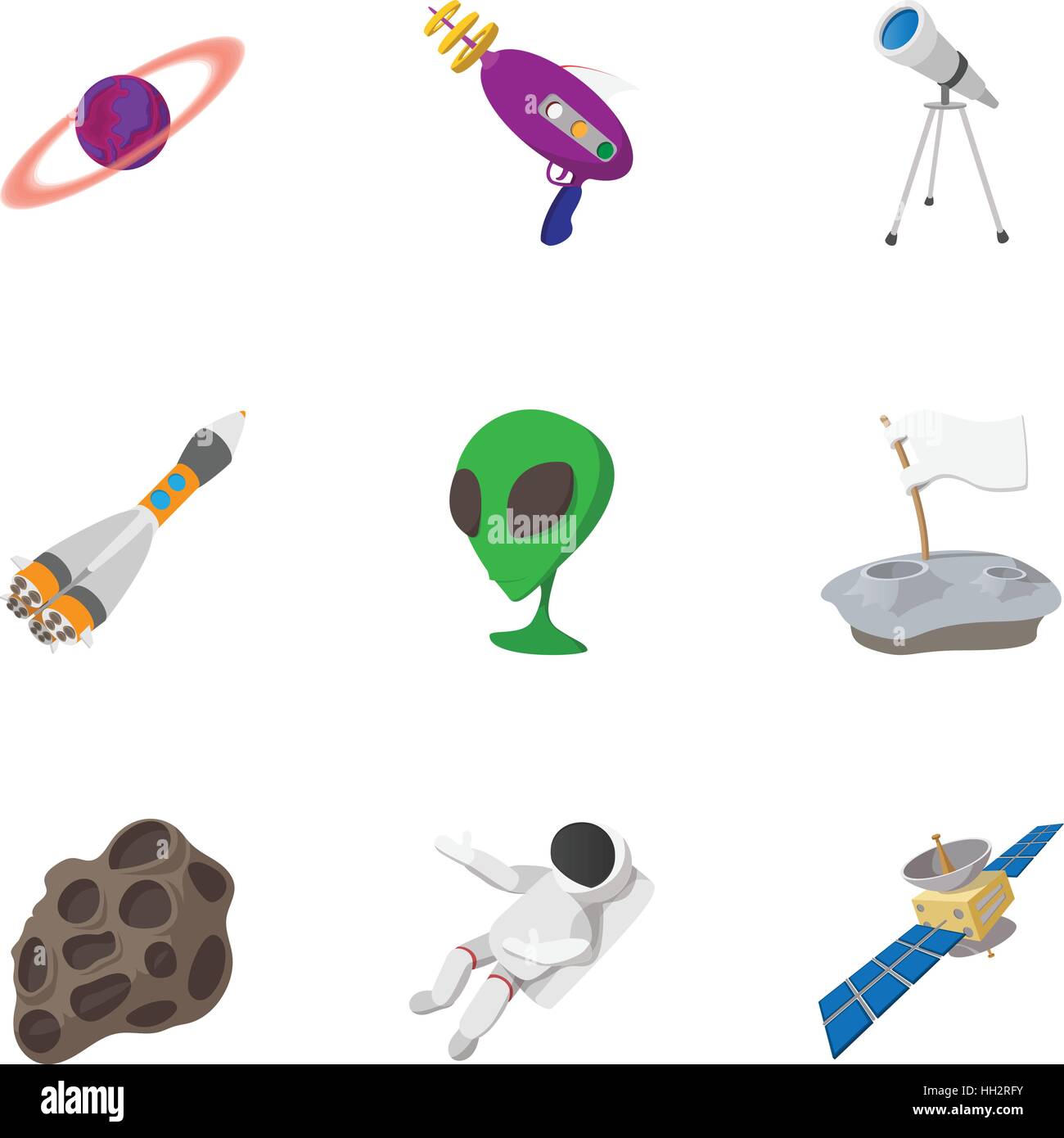 Outer space icons set, cartoon style Stock Vector Image & Art - Alamy