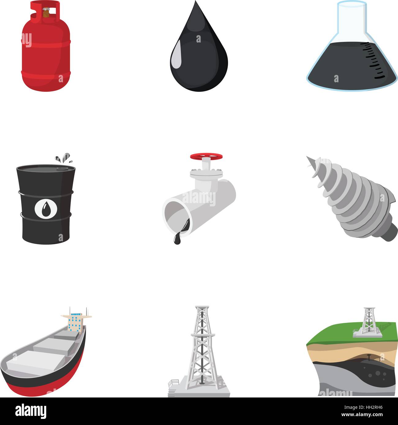 Petroleum icons set cartoon style hi-res stock photography and images ...