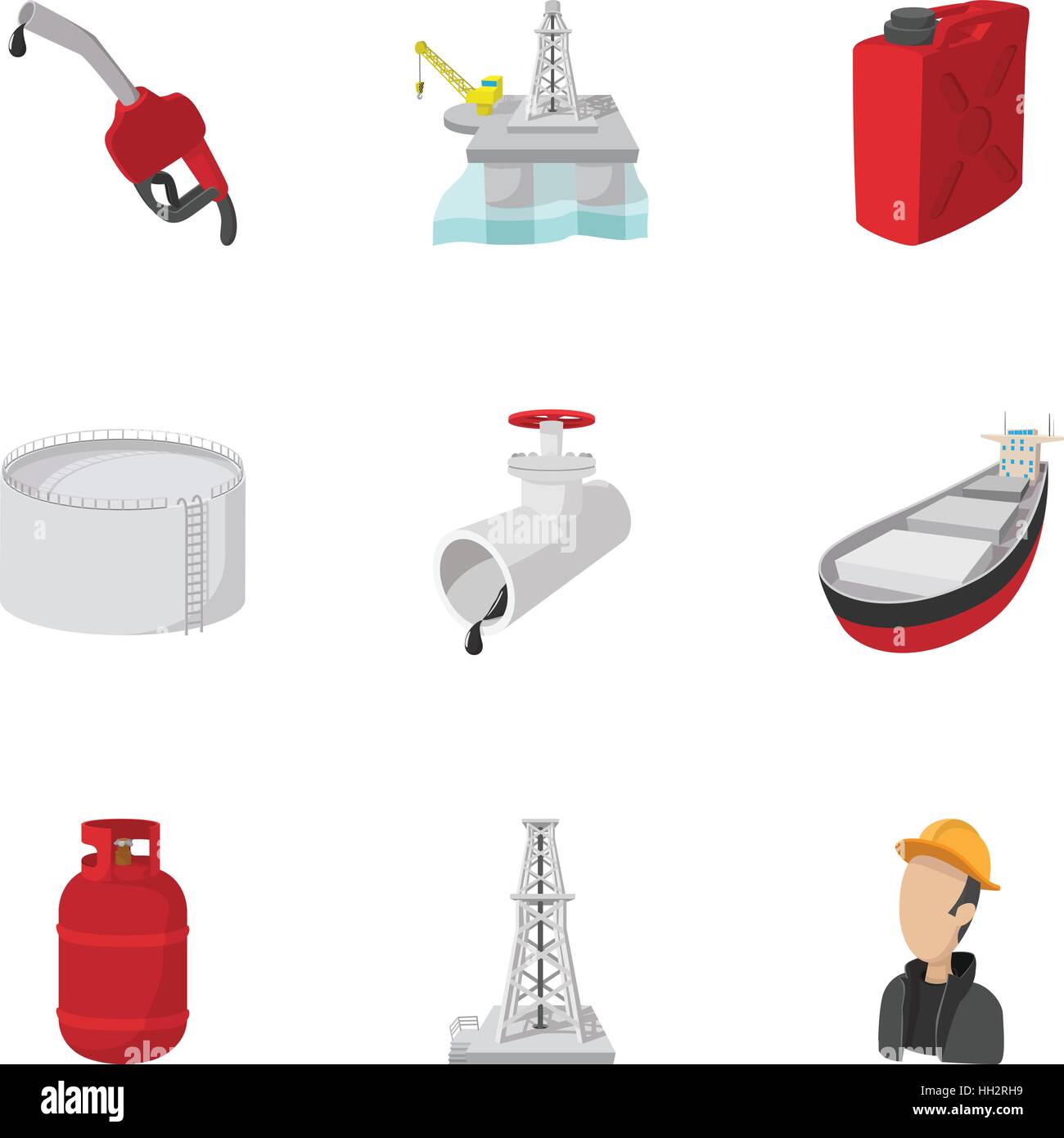 Oil icons set, cartoon style Stock Vector Image & Art - Alamy