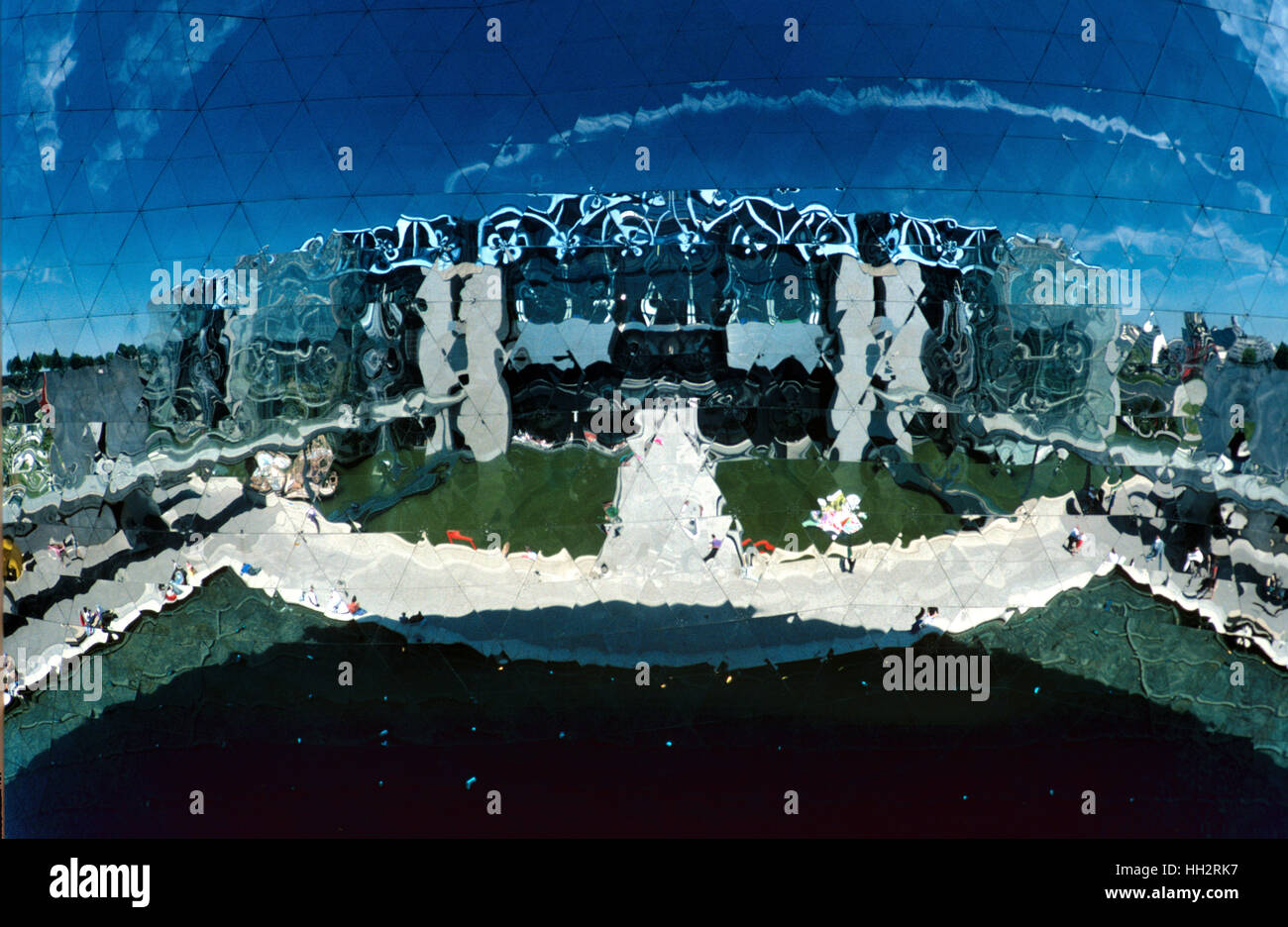 Reflections in the Geode Glass Sphere at Parc de la Villette Paris ...