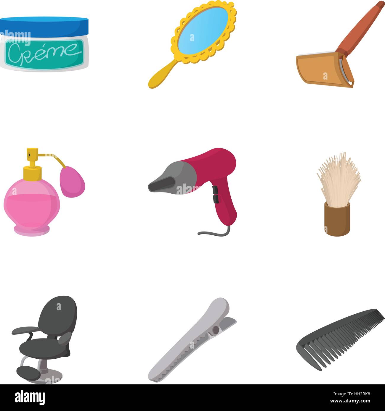 Salon icons set, cartoon style Stock Vector Image & Art - Alamy